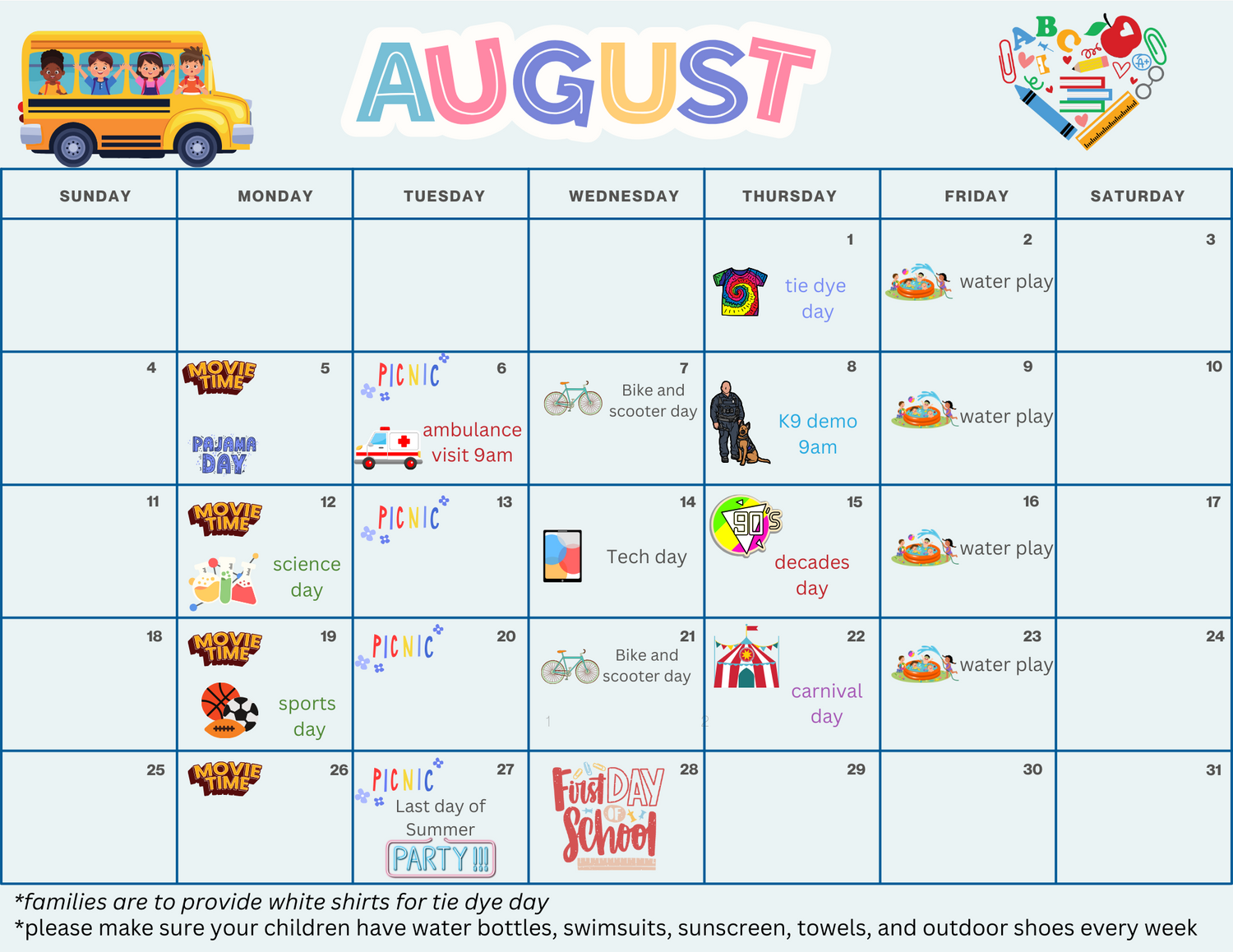 Calendar :: Peace Child Care